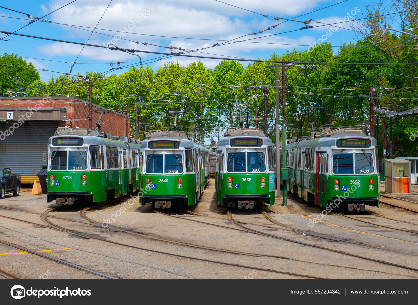 Boston Metro Mbta Kinki Sharyo Type Train Boston College Terminal ...