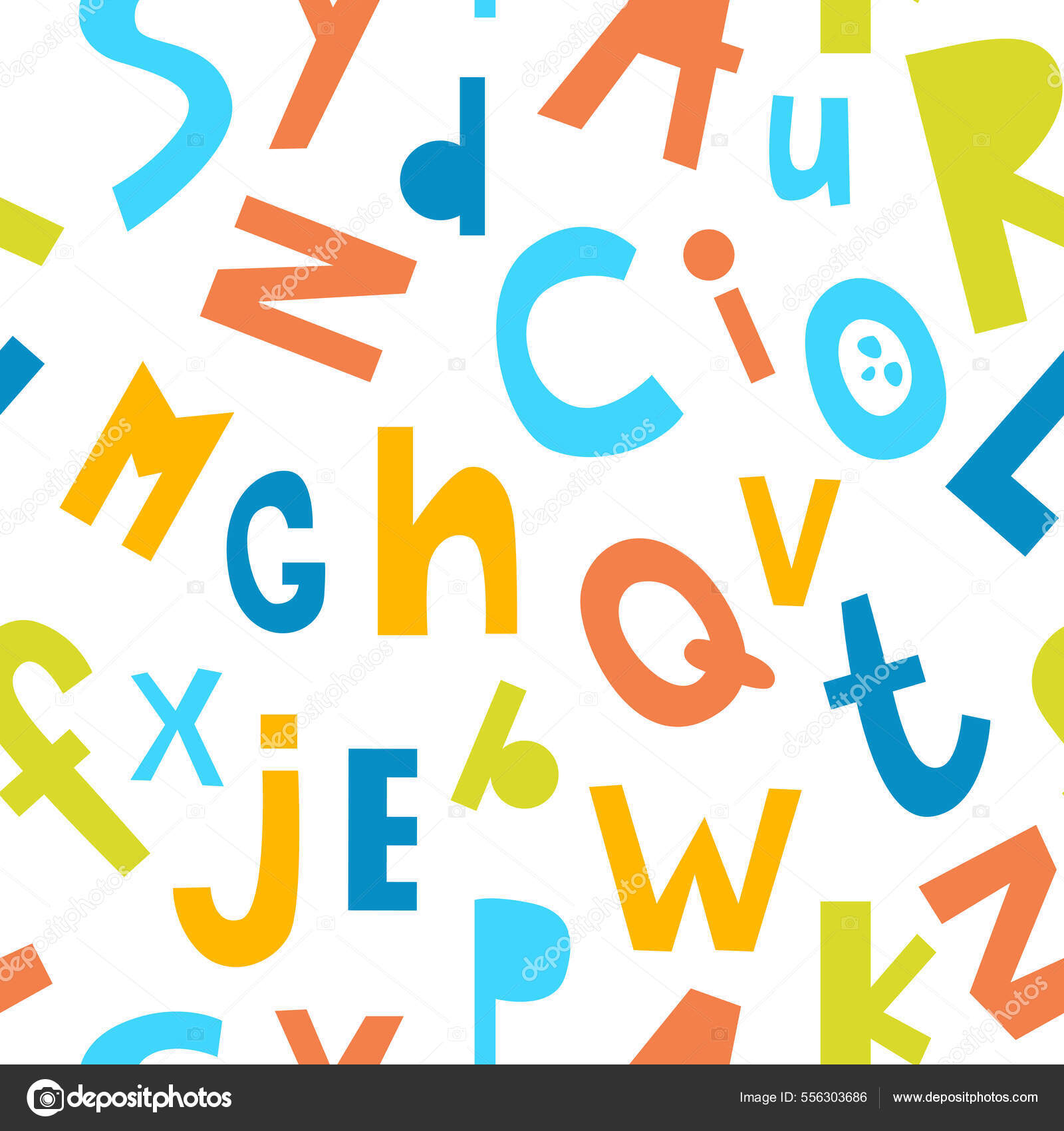 Print Bright Seamless Font Background English Alphabet Pattern Letters ...