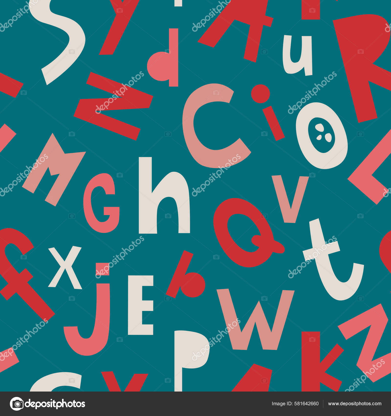 Print Seamless Font Background English Alphabet Pattern Letters Paper ...