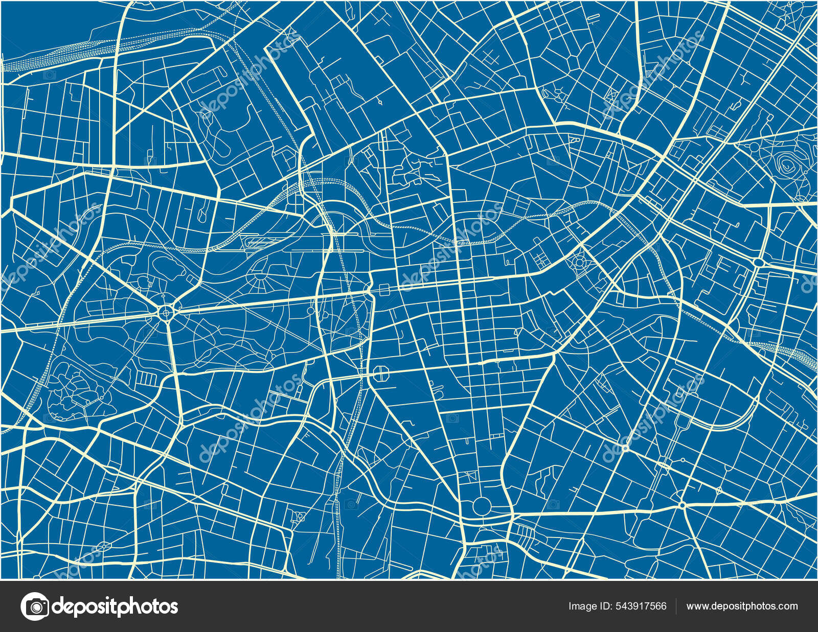 Blue White Vector City Map Berlin Well Organized Separated Layers Stock Vector by ©delpieroo ...