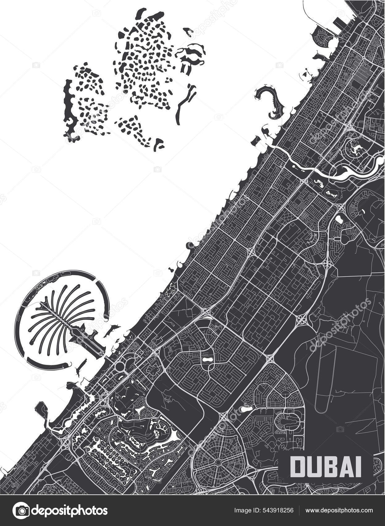 Minimalistic Dubai City Map Poster Design Stock Vector by ©delpieroo ...