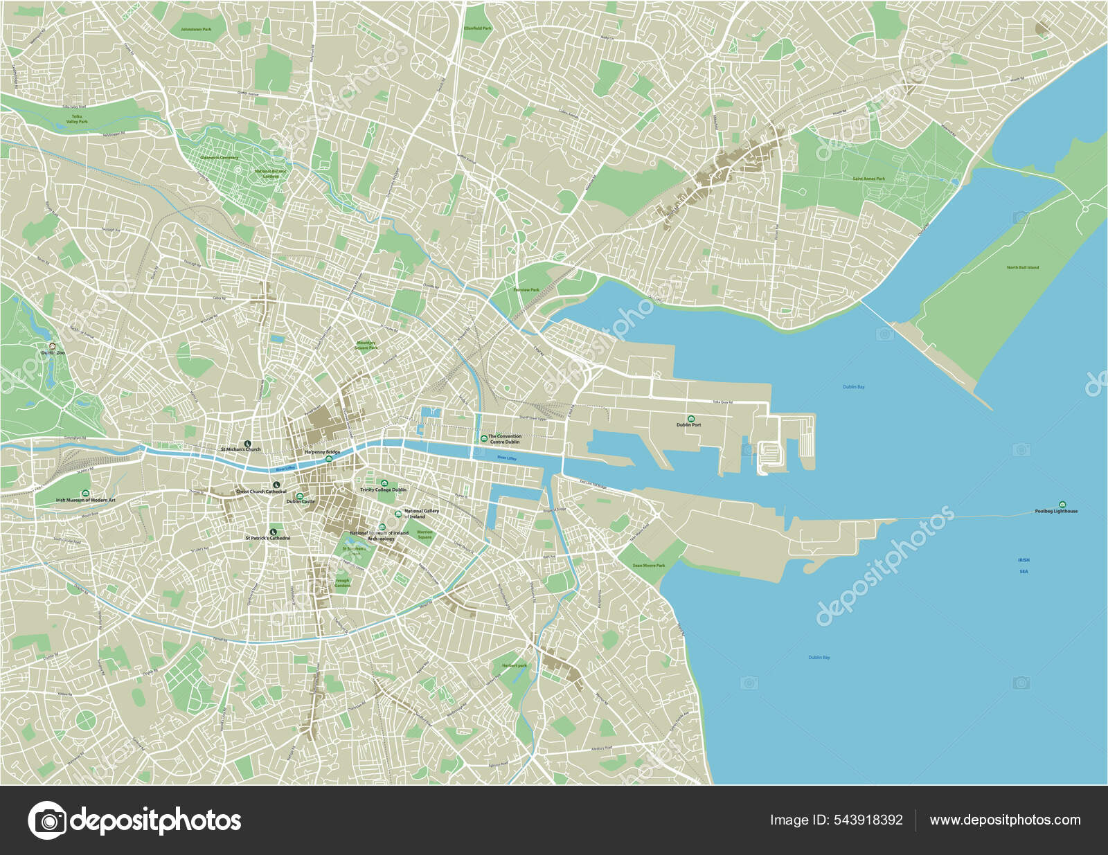 Vector City Map Dublin Well Organized Separated Layers Stock Vector by ...