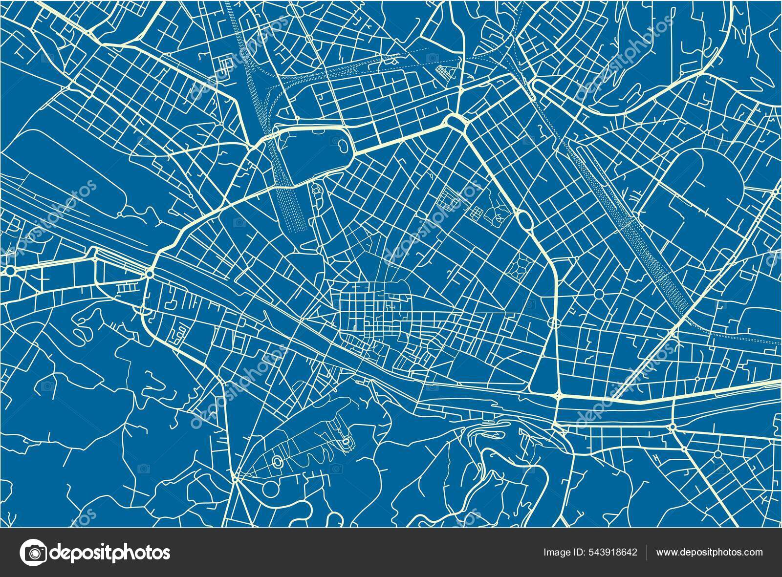 Blue White Vector City Map Florence Well Organized Separated Layers Stock Vector by ©delpieroo ...
