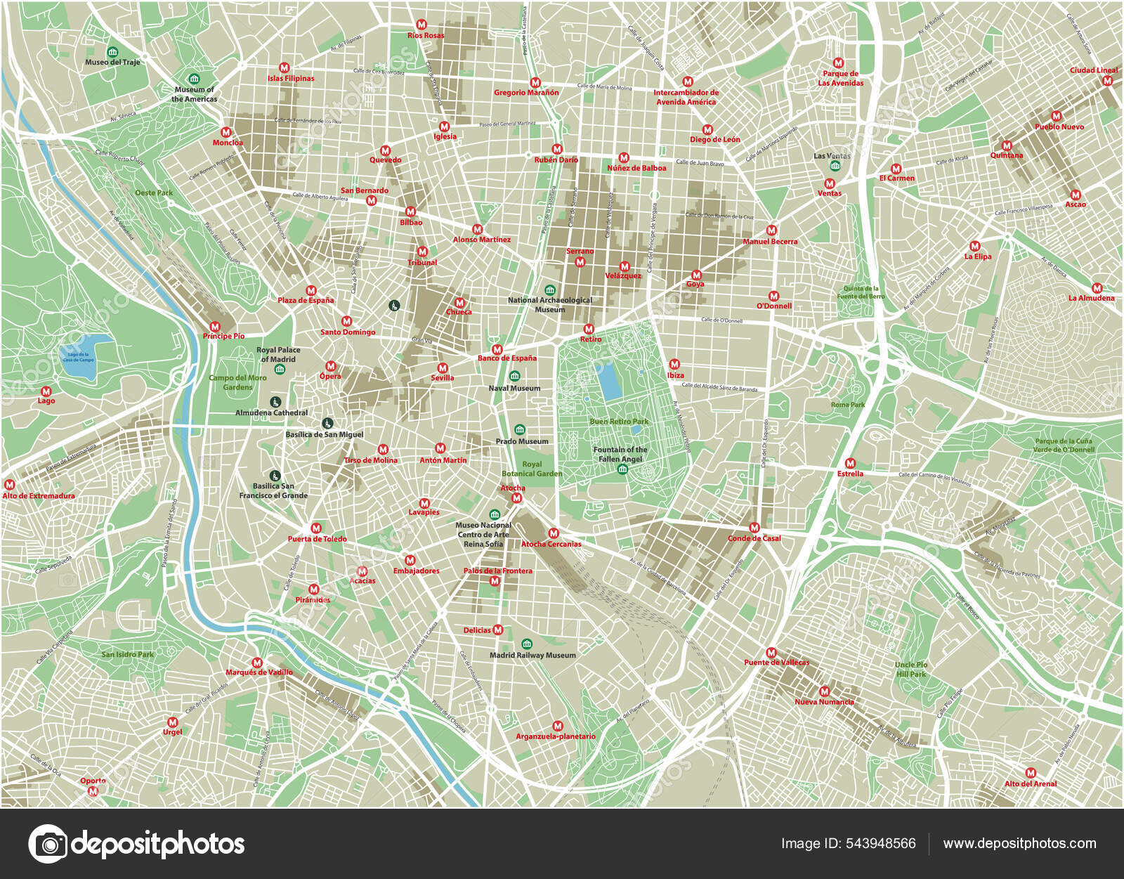 Vector City Map Madrid Well Organized Separated Layers Stock Vector by ...
