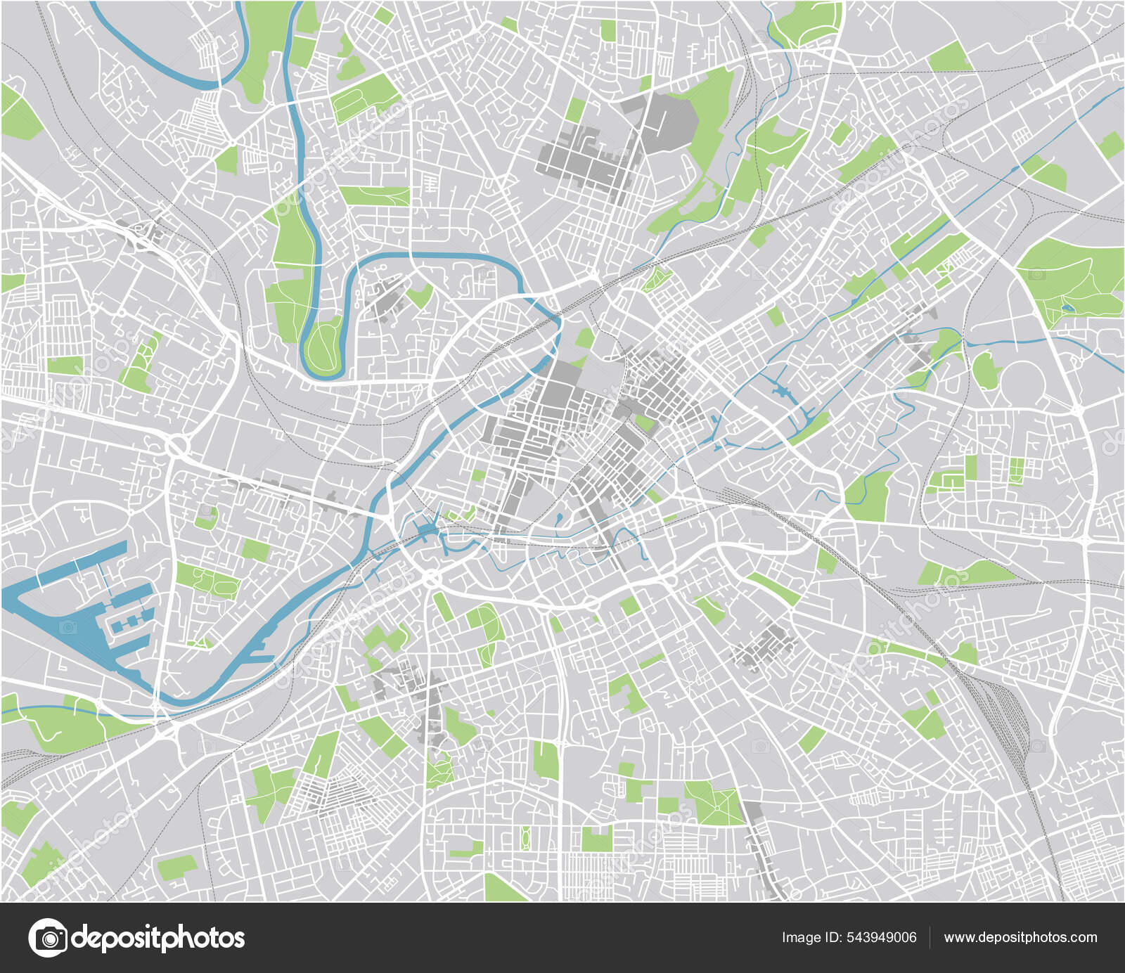 Vector City Map Manchester Well Organized Separated Layers Stock Vector ...