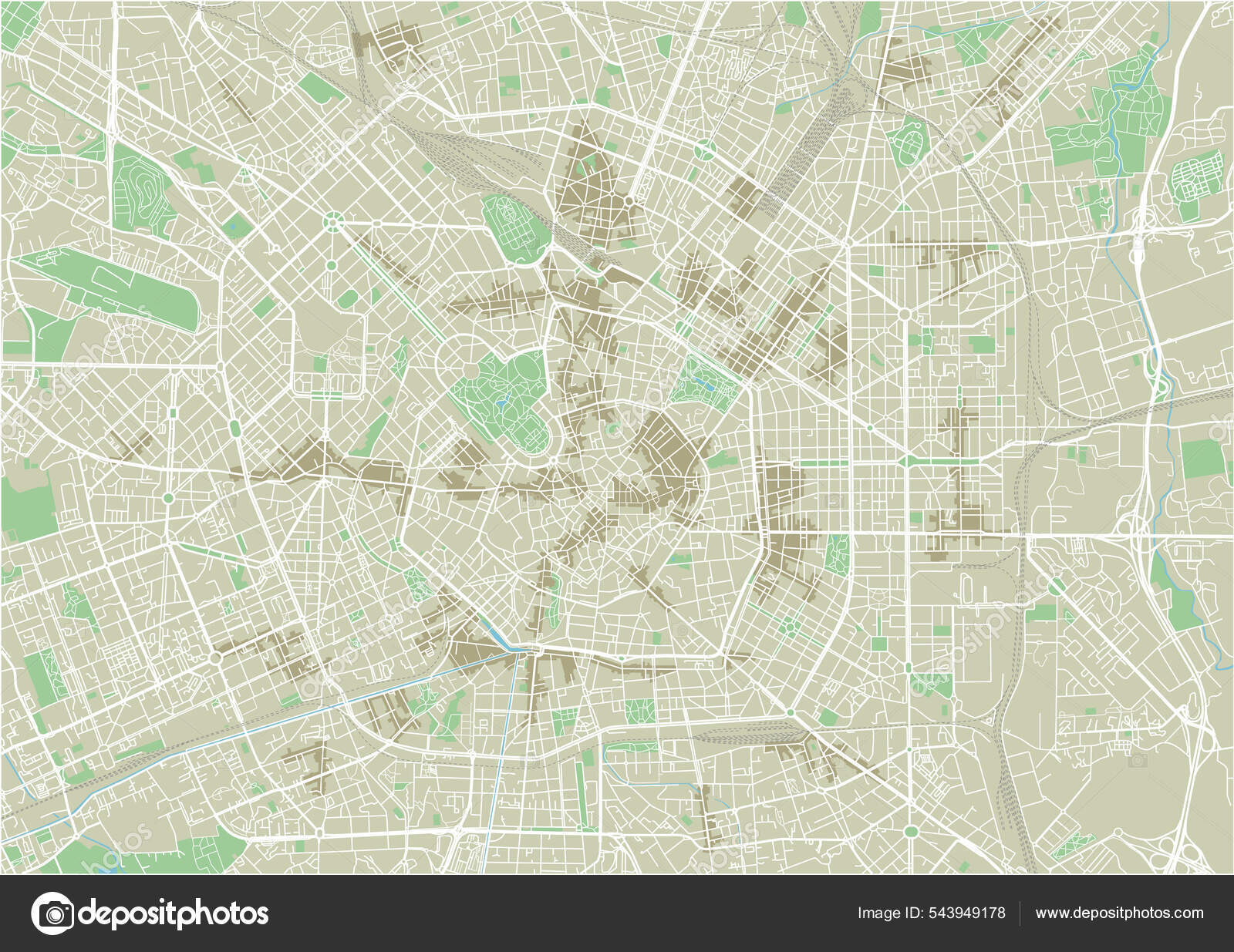 Vector City Map Milan Well Organized Separated Layers Stock Vector ...
