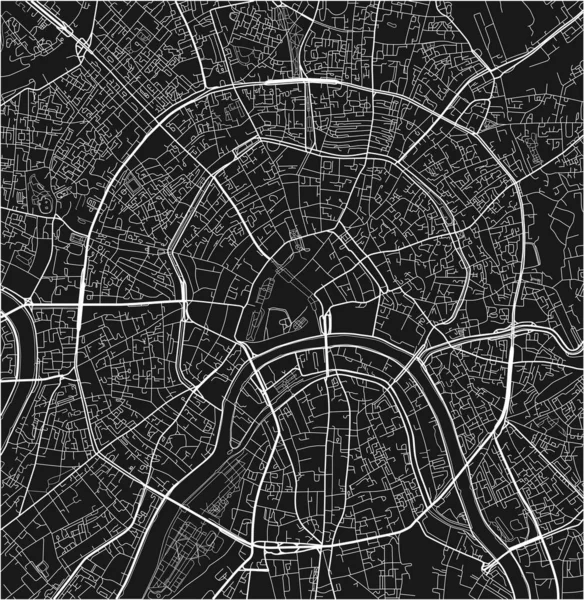 Black White Vector City Map Madrid Well Organized Separated Layers Stock Vector by ©delpieroo ...