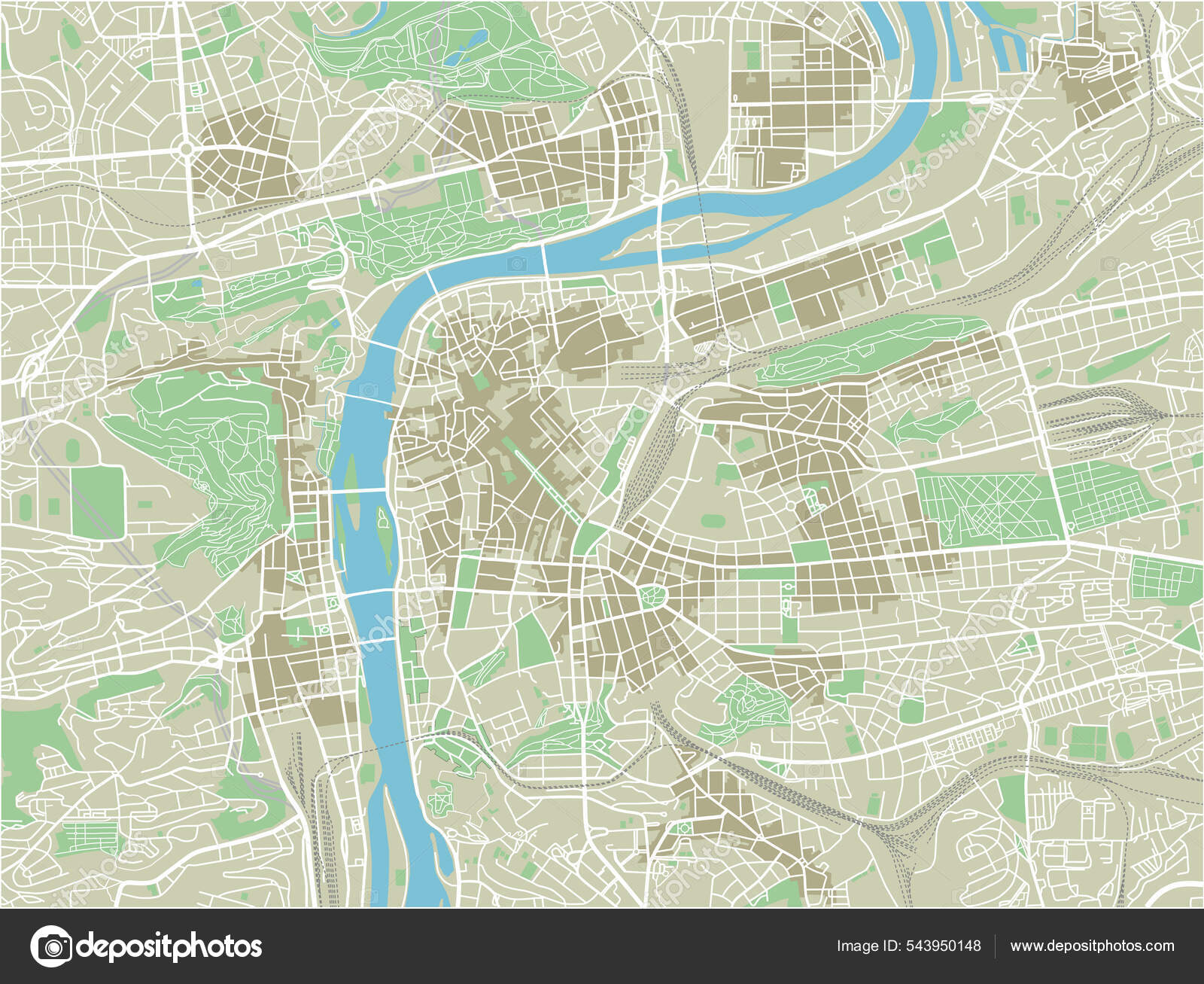 Vector City Map Prague Well Organized Separated Layers Stock Vector ...