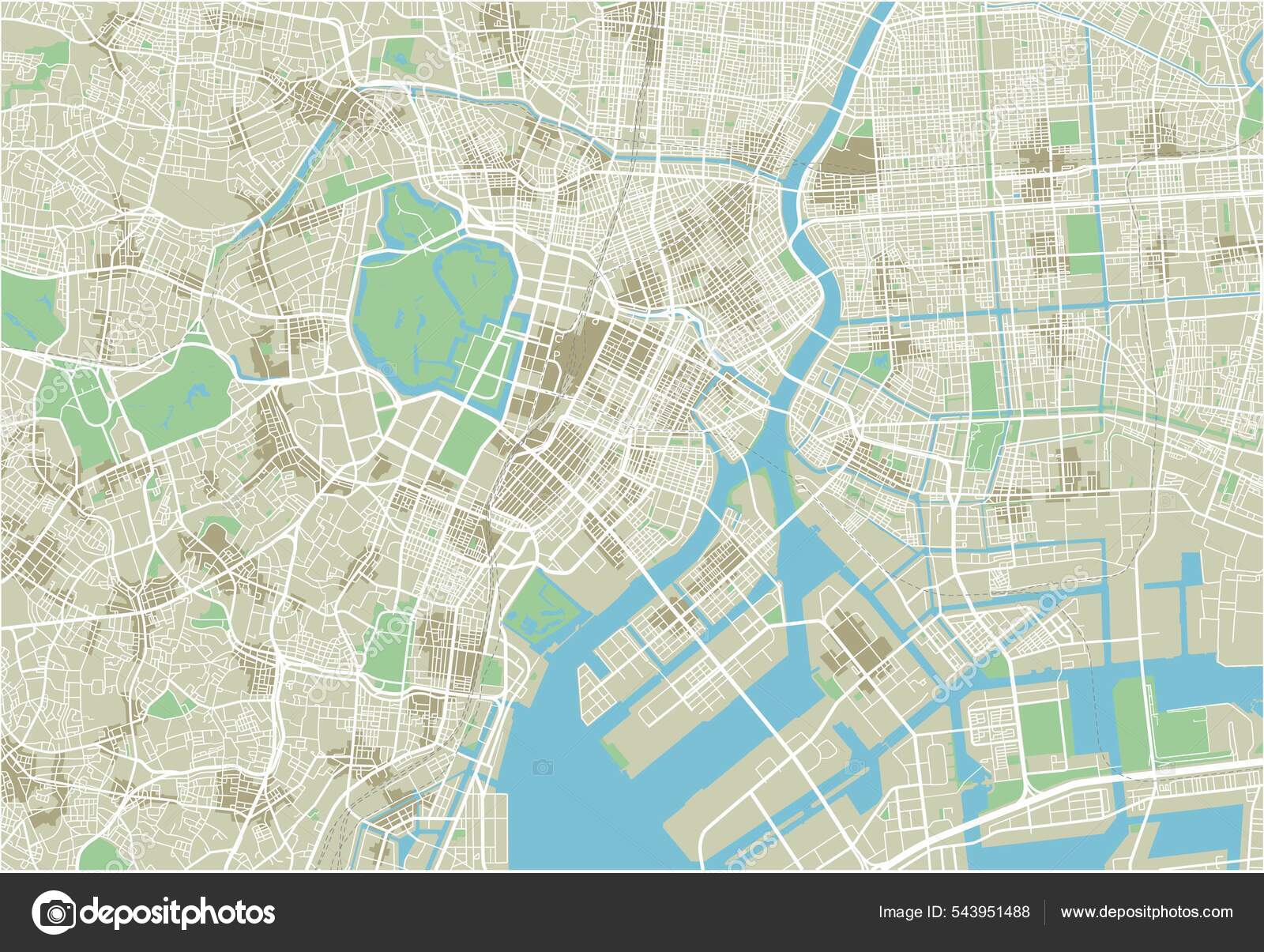 Vector City Map Tokyo Well Organized Separated Layers Stock Vector ...