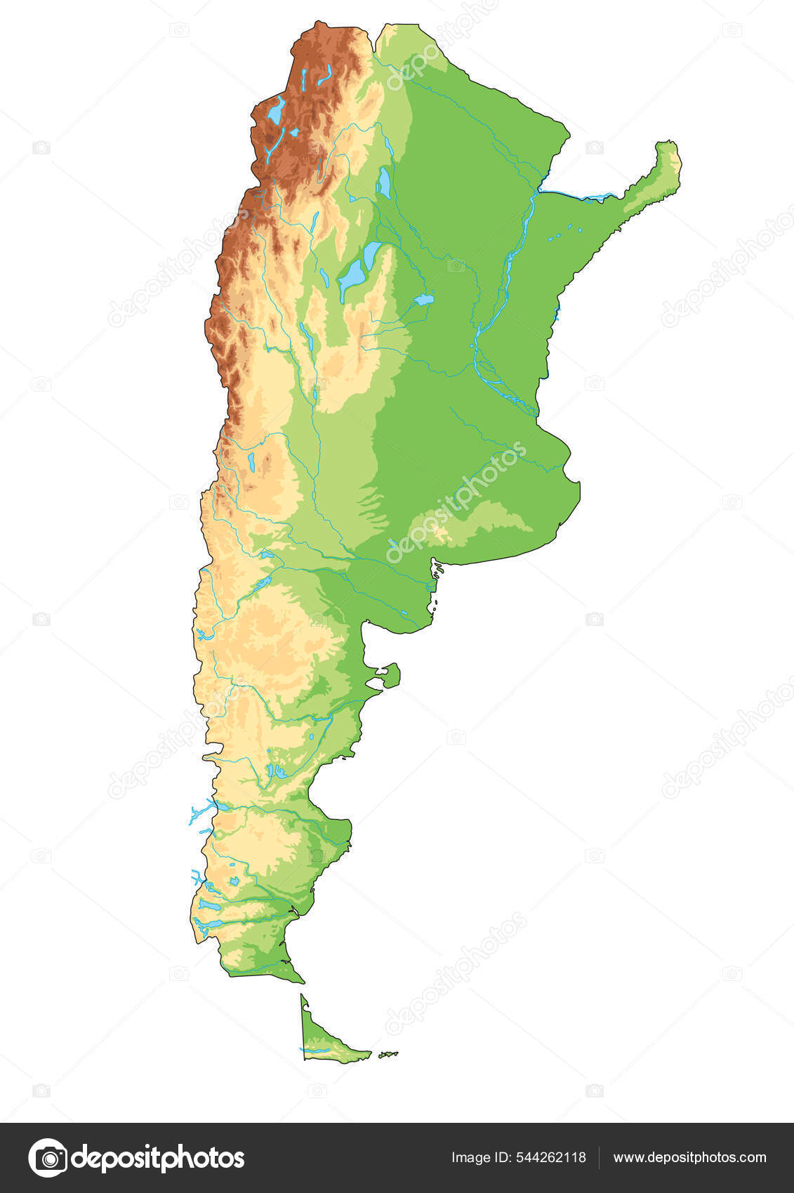 Physical Map Of Argentina