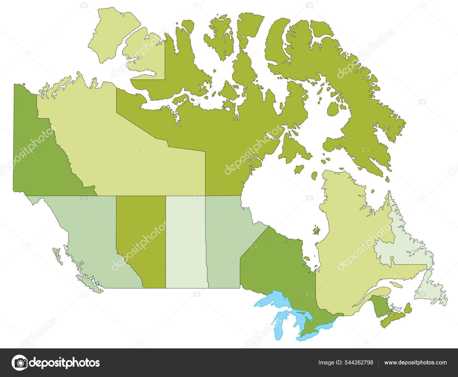 Highly Detailed Editable Political Map Separated Layers Canada Stock ...