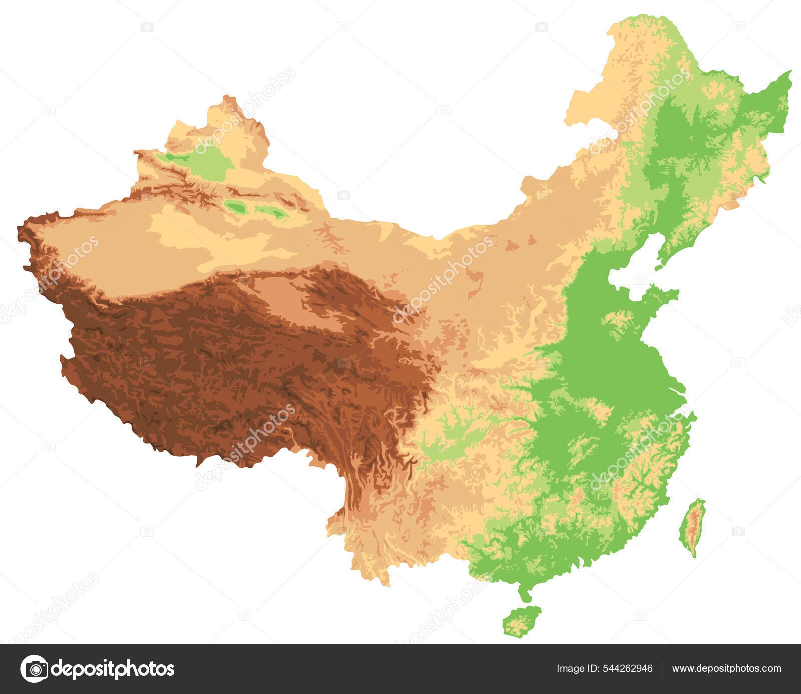 Physical Map Of China