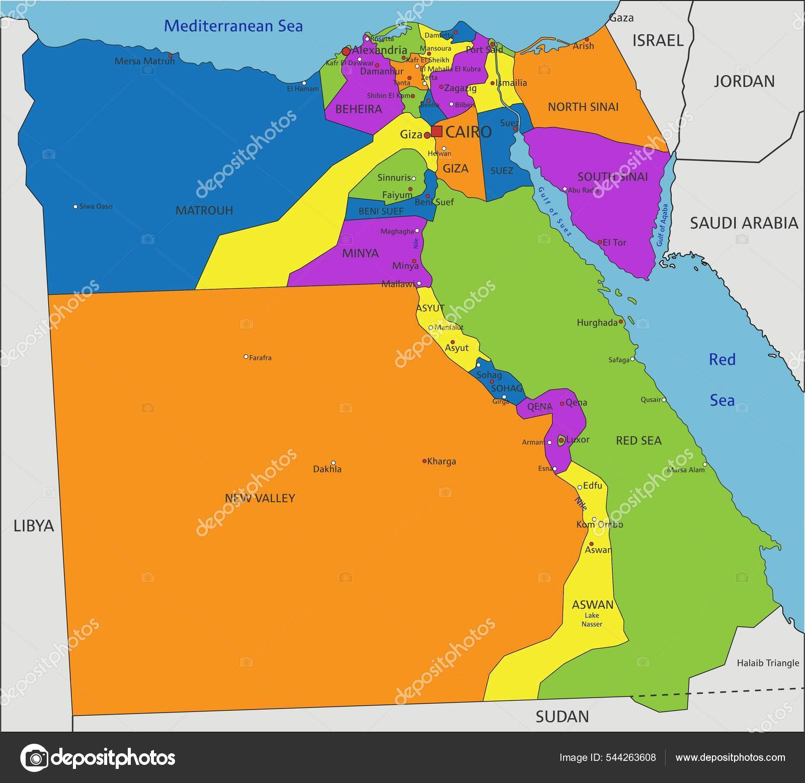 Political Maps Of Egypt