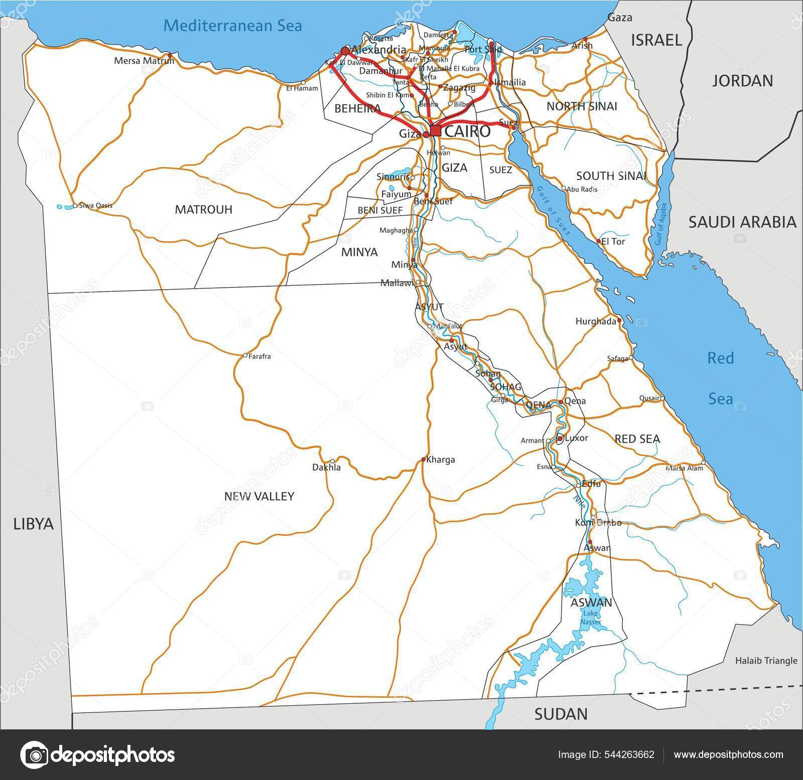 Etiketli Yüksek Detaylı Mısır Yol Haritası ©delpieroo 544263662'e ait ...
