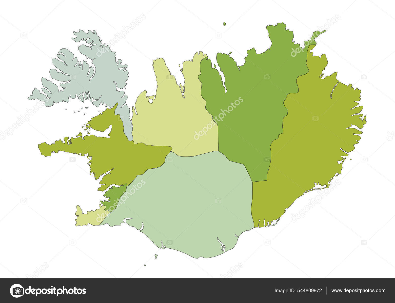 Highly Detailed Editable Political Map Separated Layers Iceland Stock ... Highly Detailed Editable Political Map Separated Layers Iceland Stock ...