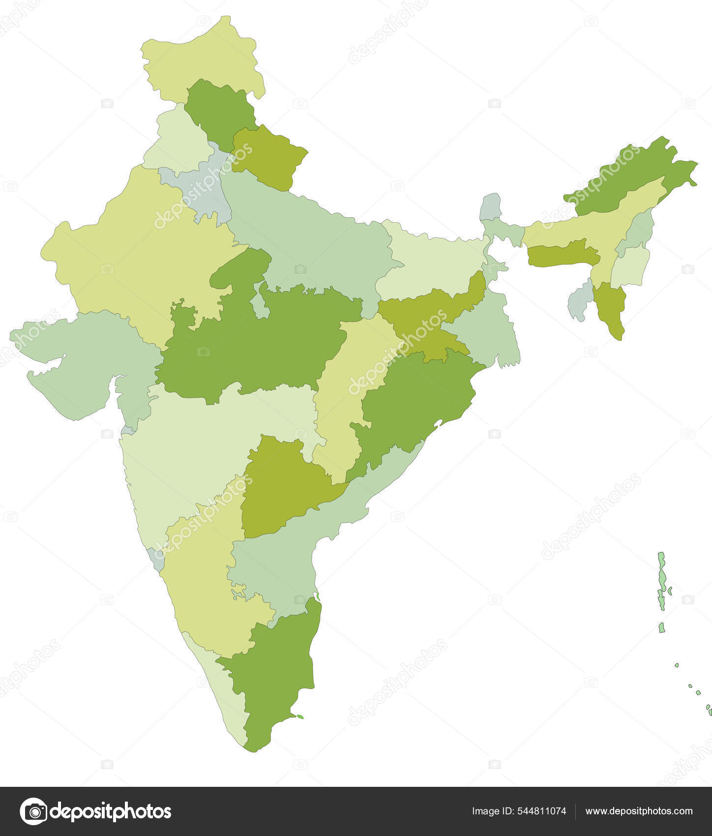 Highly Detailed Editable Political Map Separated Layers India Stock ...