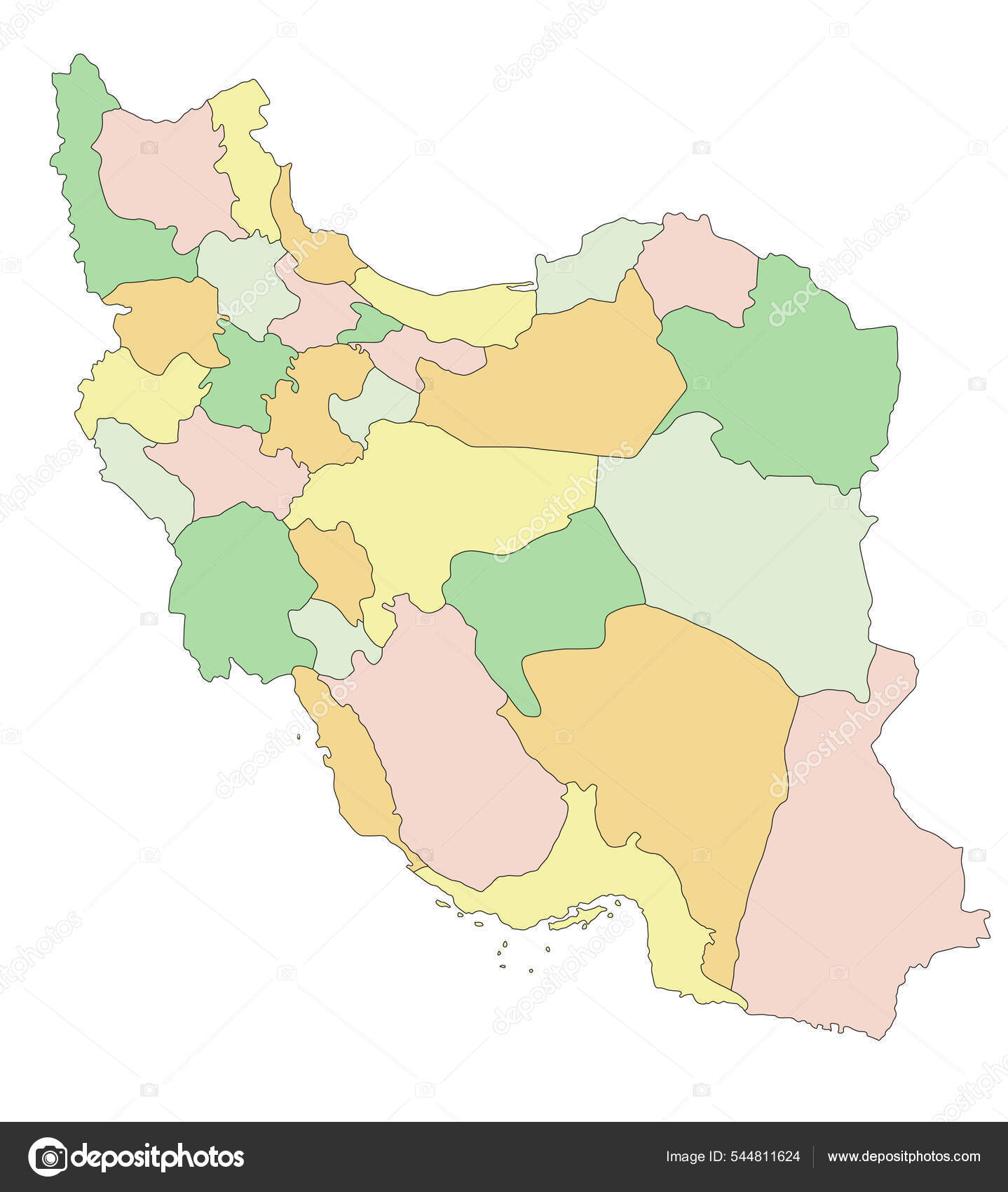 Iran Highly Detailed Editable Political Map Stock Vector by ©delpieroo ...