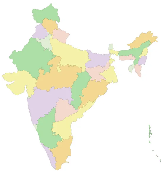 India Highly Detailed Editable Political Map Labeling Stock Vector by ...