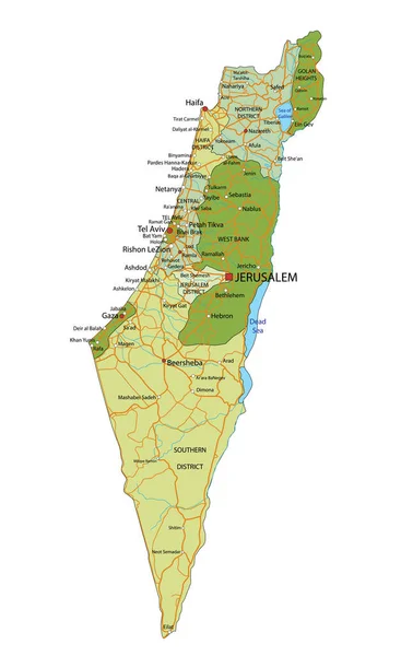 Highly Detailed Editable Political Map Separated Layers Israel Stock ...