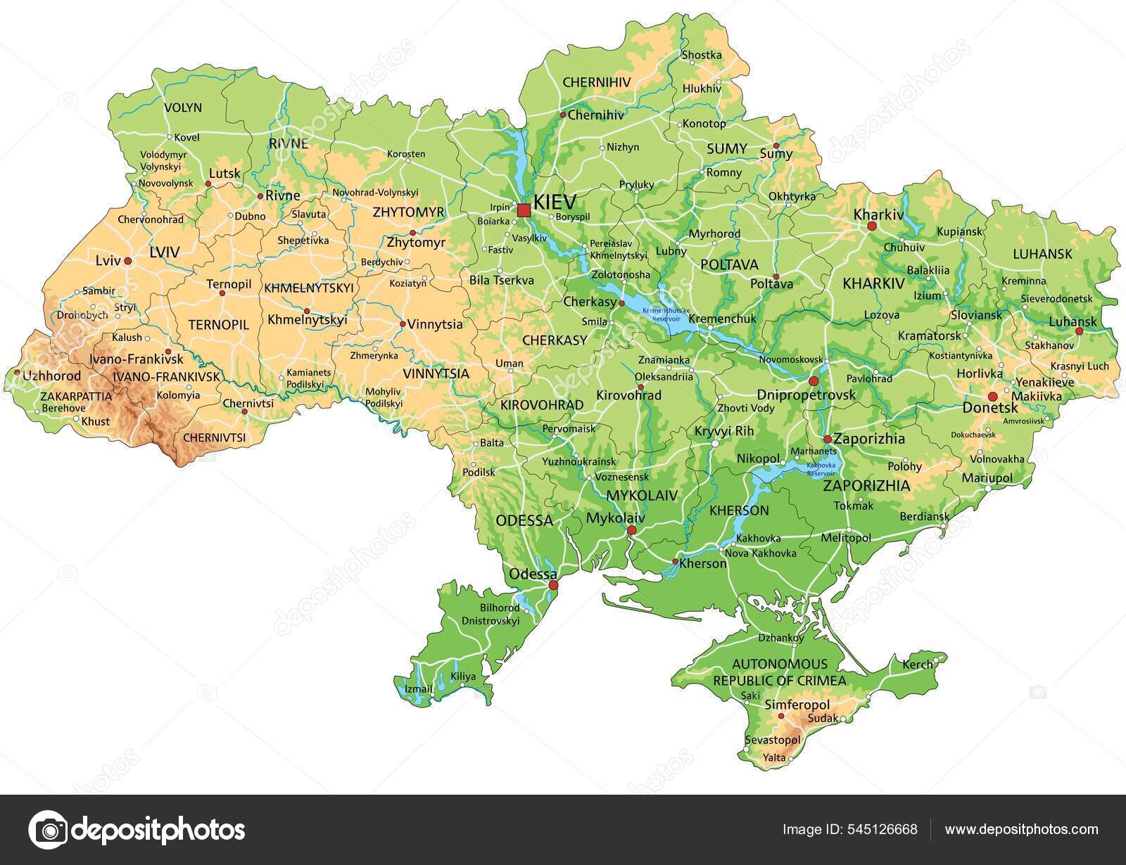 Geographic Map Ukraina