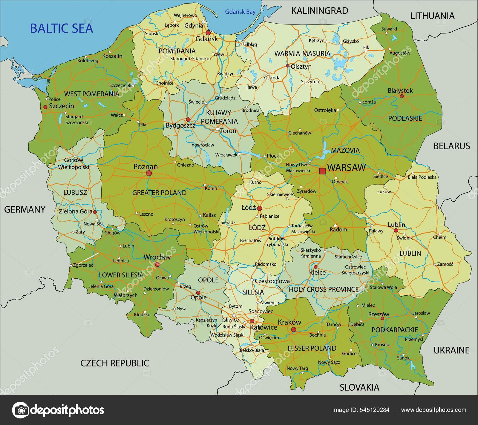 Mapa Político Editável Altamente Detalhado Com Camadas Separadas ...