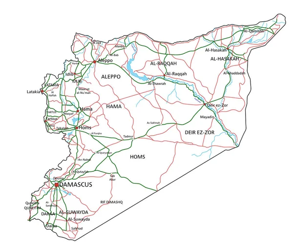 Colorful Syria Political Map Clearly Labeled Separated Layers Vector ...