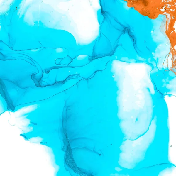 Turquoise Alcohol Ink Paint. Acrylic Oil Texture. - Stock Image ...