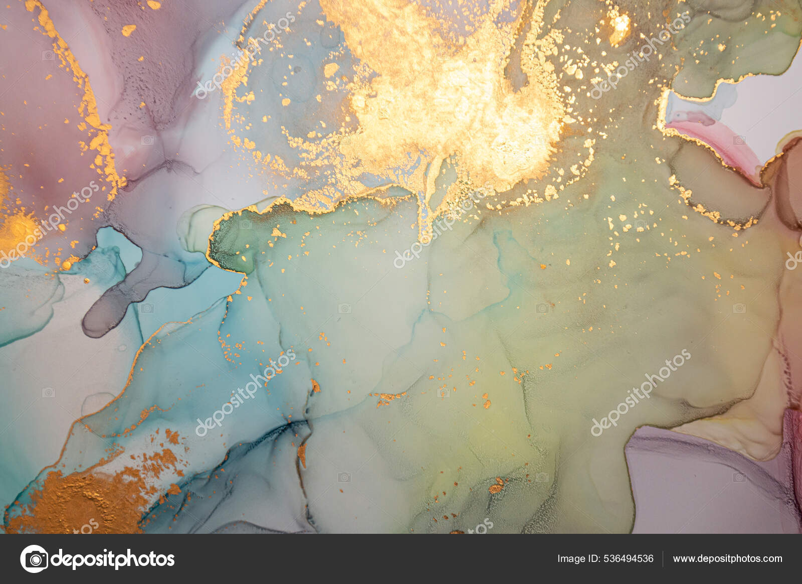 Gold Abstract Liquid. Alcohol Inks Drops. Golden Stock Photo by ...