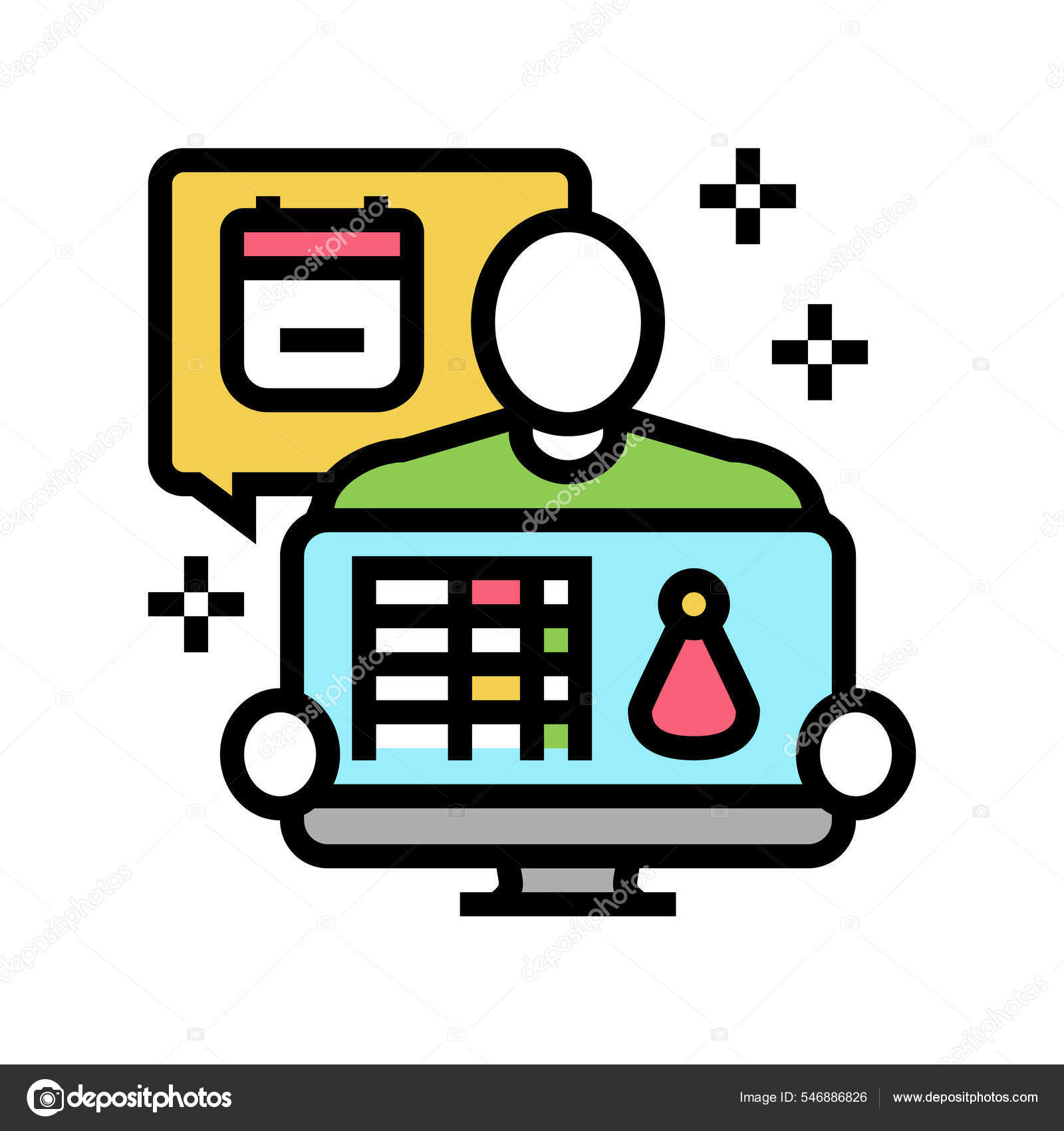 Event planner color icon vector illustration Stock Vector Image by ...