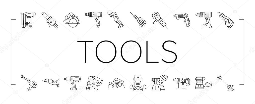 Herramientas para construcción y reparación de iconos conjunto de ...