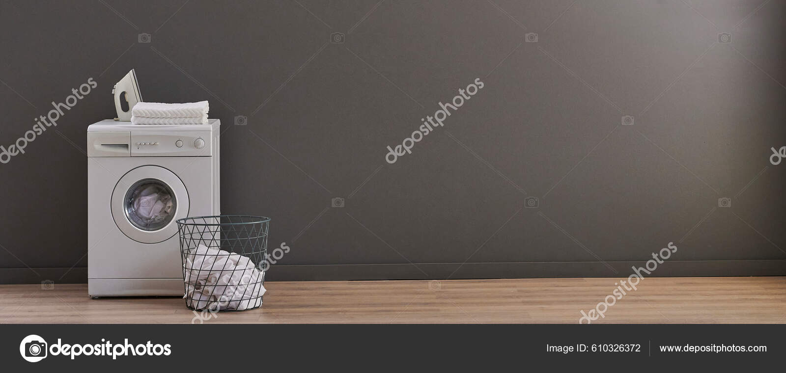Washing Drier Machine Grey Wall Room Background Laundry Clothe Sofa ...