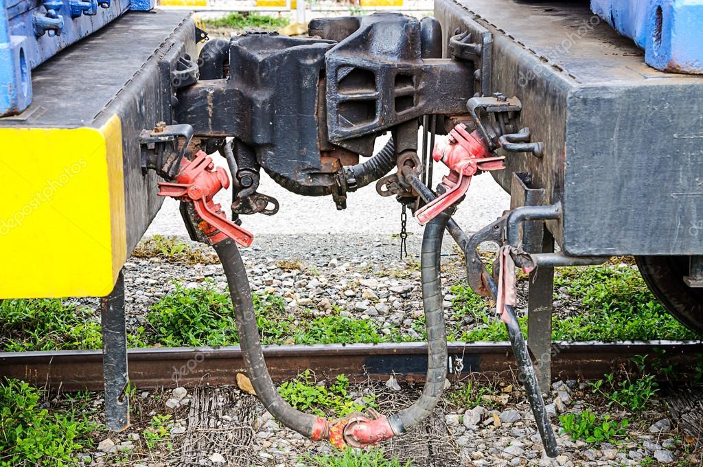 Coupling between two train cars — Stock Photo © nuwatphoto #28562803