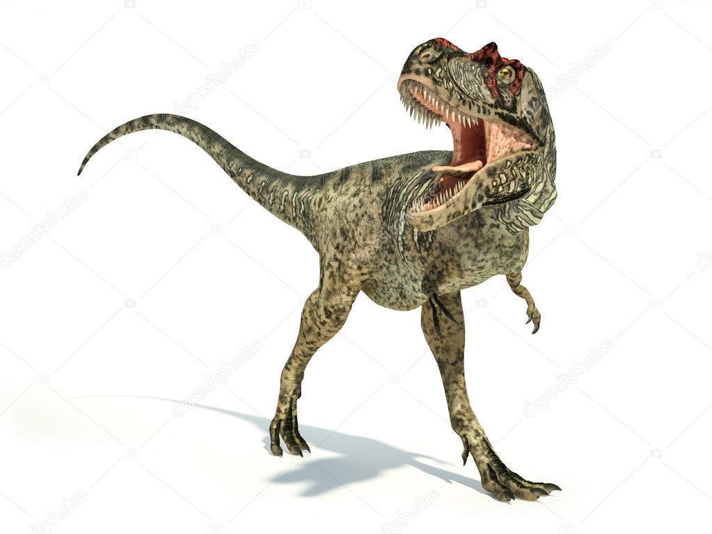 Albertosaurus Dinosaur, photorealistic representation, dynamic p ...