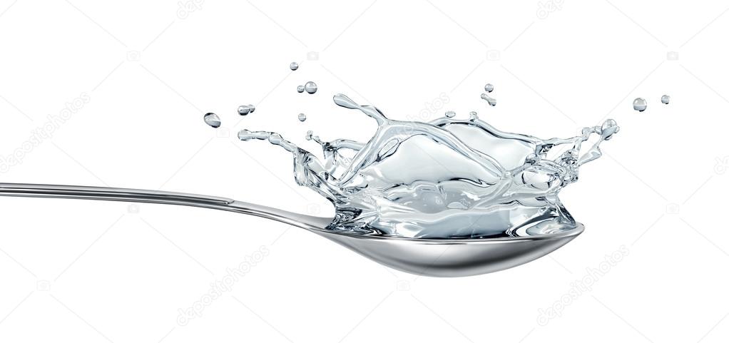 Spoon of water splashing. Stock Photo by ©Pixelchaos 49319671
