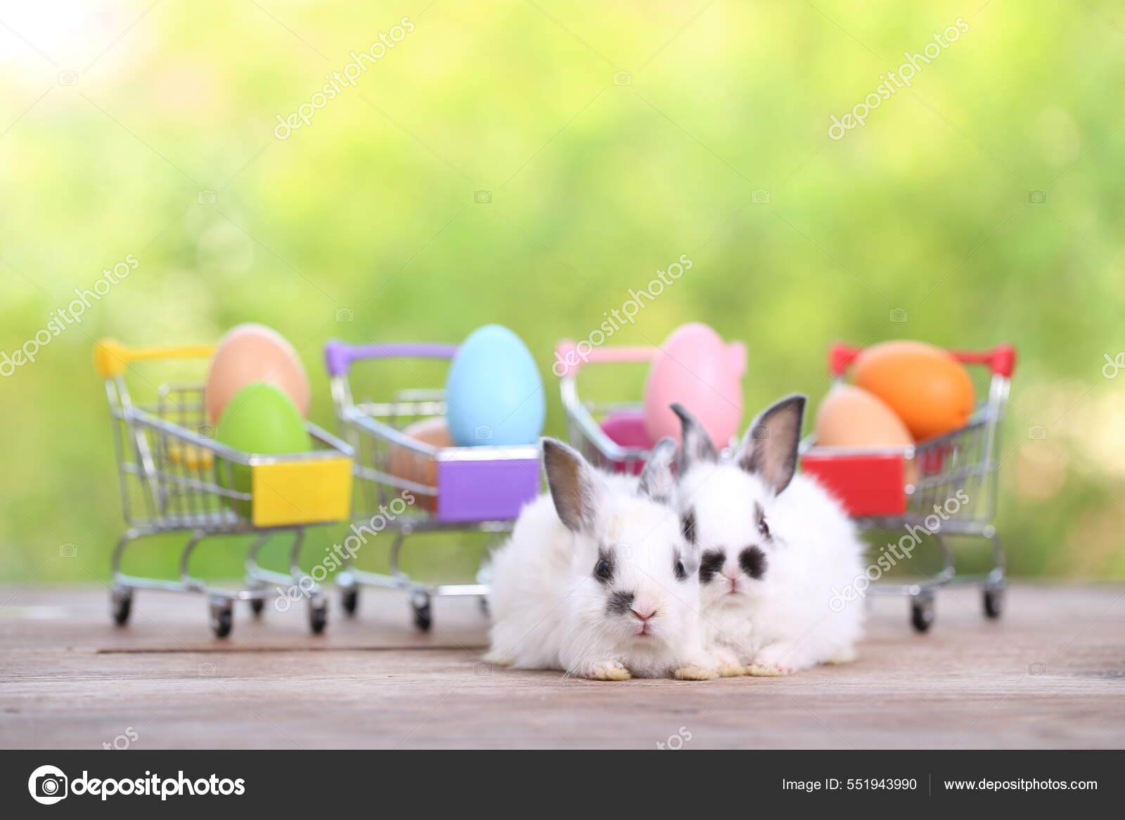 Baby Cute Adorable Rabbit Sitting Green Grass Small Young Bunny — Stock ...