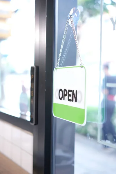 Open Closed Flip Sign Front Coffee Shop Restaurant Glass Door — Stock ...