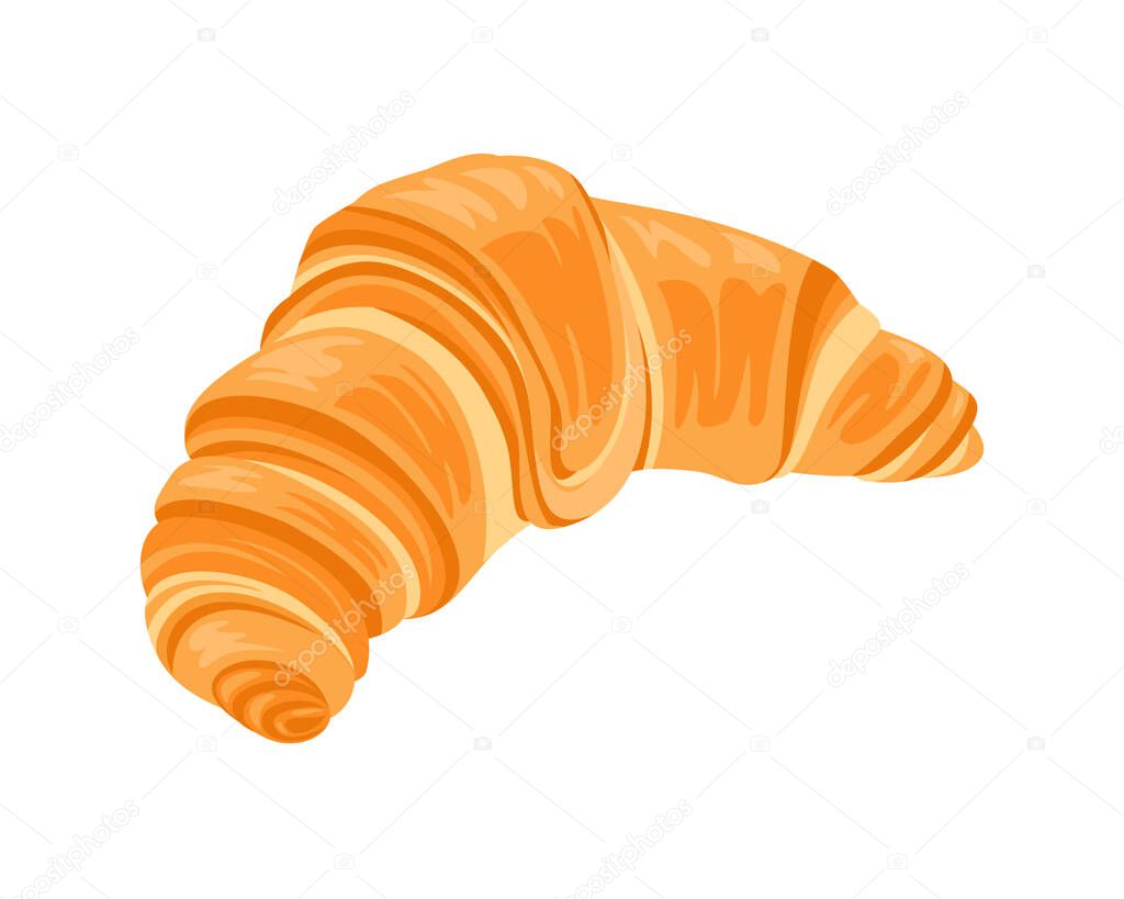 Croissant Aislado Sobre Fondo Blanco Dibujos Animados Vectoriales ...
