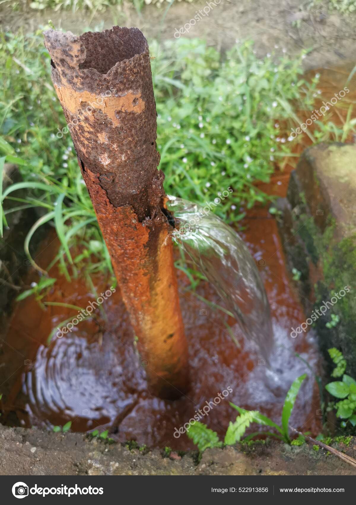 Corroded Water Leakage Pipe Farm Stock Photo by ©sweemingyoung 522913856