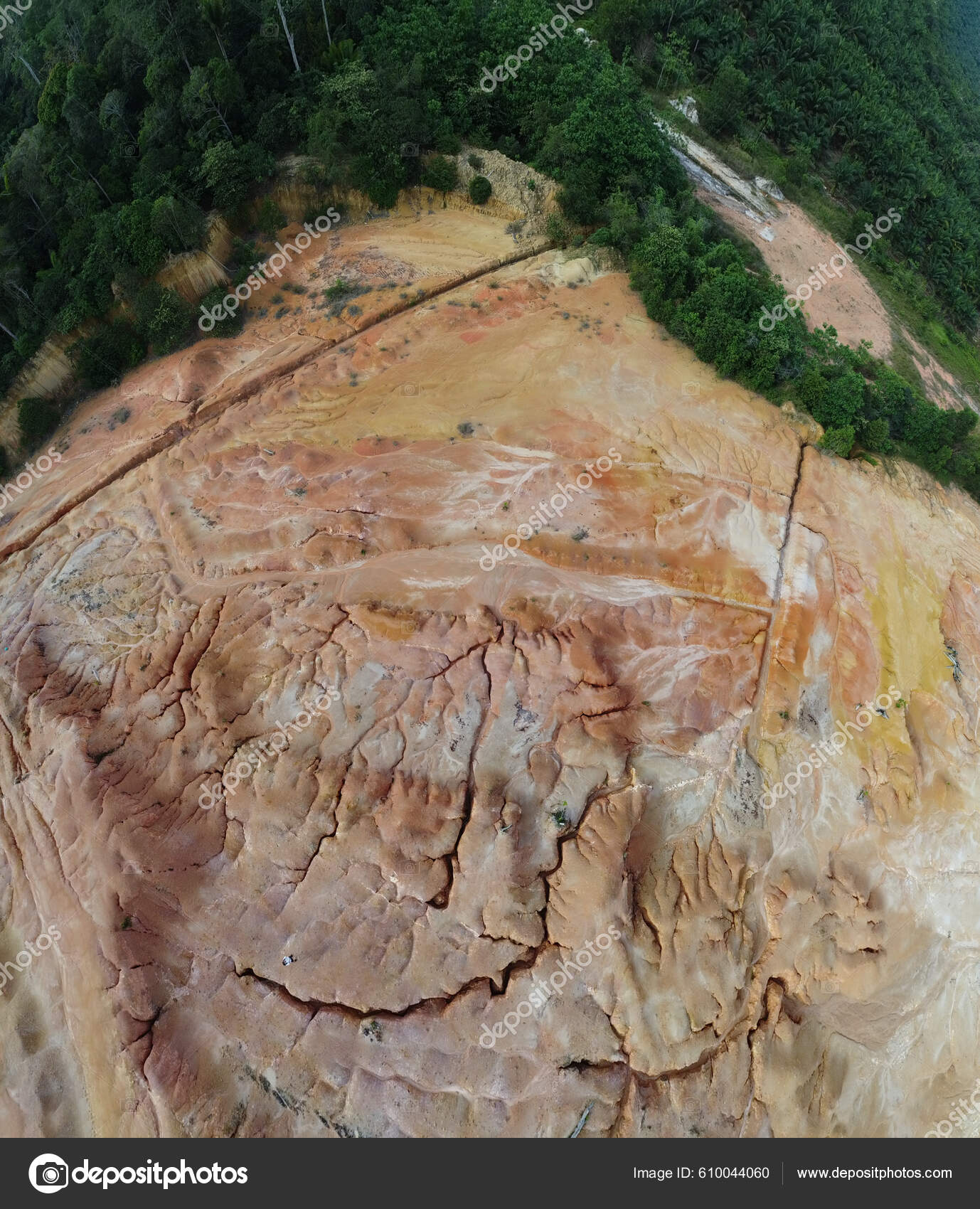Aerial Scene Land Erosion Due Deforestation Earth Mining Stock Photo by ...