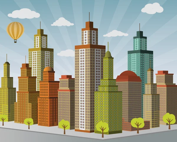 City in perspective Stock Vector Image by ©jiri_kaderabek #45073313