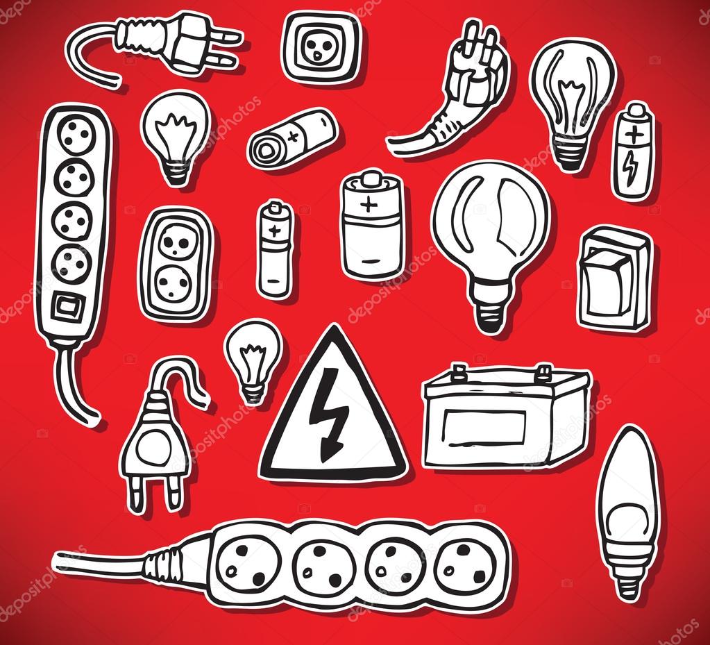 Energy and electric symbols Stock Vector by ©jiri_kaderabek 26281415