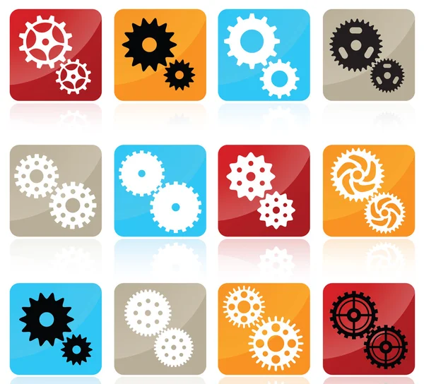 Tooth wheels icons (black) — Stock Vector © jiri_kaderabek #27726077