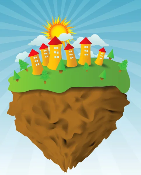 Flying island Vector Art Stock Images | Depositphotos