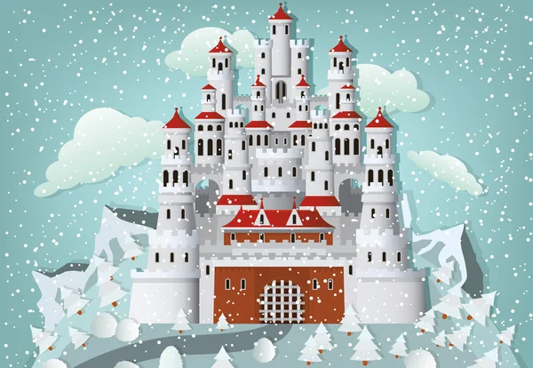 Fairytale castle in winter — Stock Vector © jiri_kaderabek #42337413