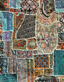 Indian patchwork carpet in Rajasthan, Asia — Stock Photo ...