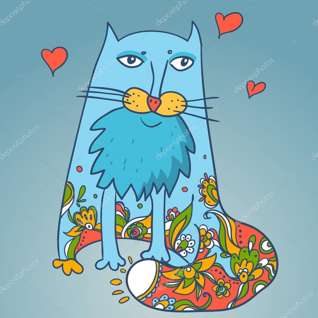 Cat lover , romantic background Stock Vector Image by ©Depiano #26615293