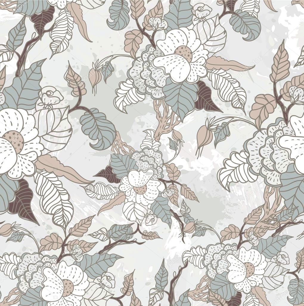 Seamless Texture With Flowers Endless Floral Pattern Background With