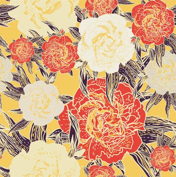 Peony pattern Vector Art Stock Images | Depositphotos