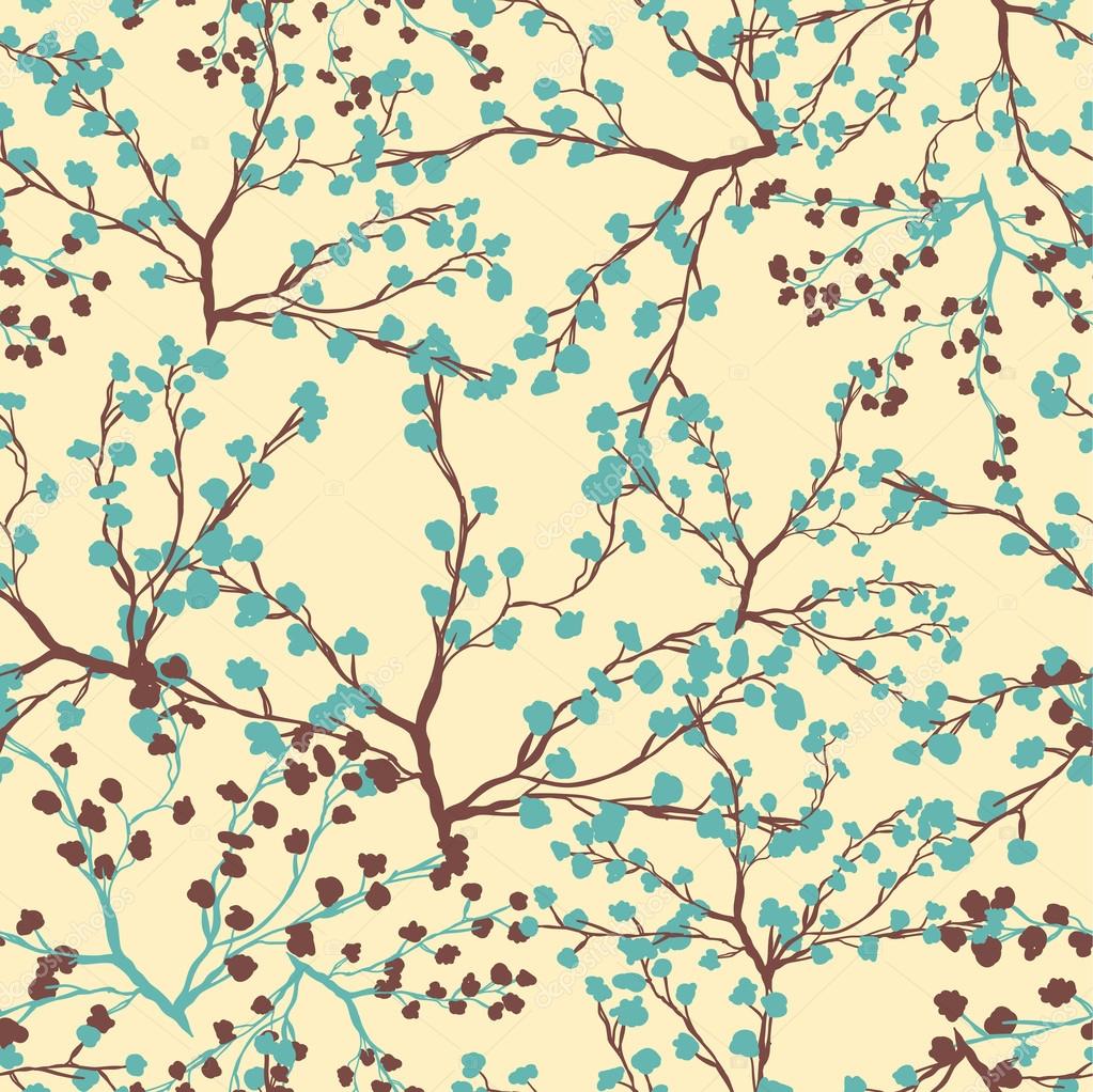 Seamless pattern with trees and branches — Stock Vector © Depiano #26968217