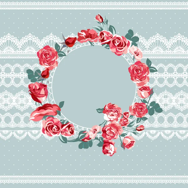 Vintage floral lace background with roses Stock Vector Image by ...